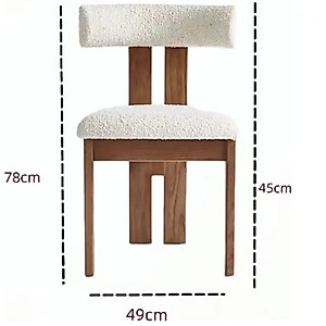 KLOVIA Mid Century Dining Chairs Set of 4 Comfortable PU Wooden Side Chairs with Sherpa Upholstered Curved Open Back Farmhouse Kitchen Chairs Set for Indoor/Living Room/Anteroom, Brown (A01)