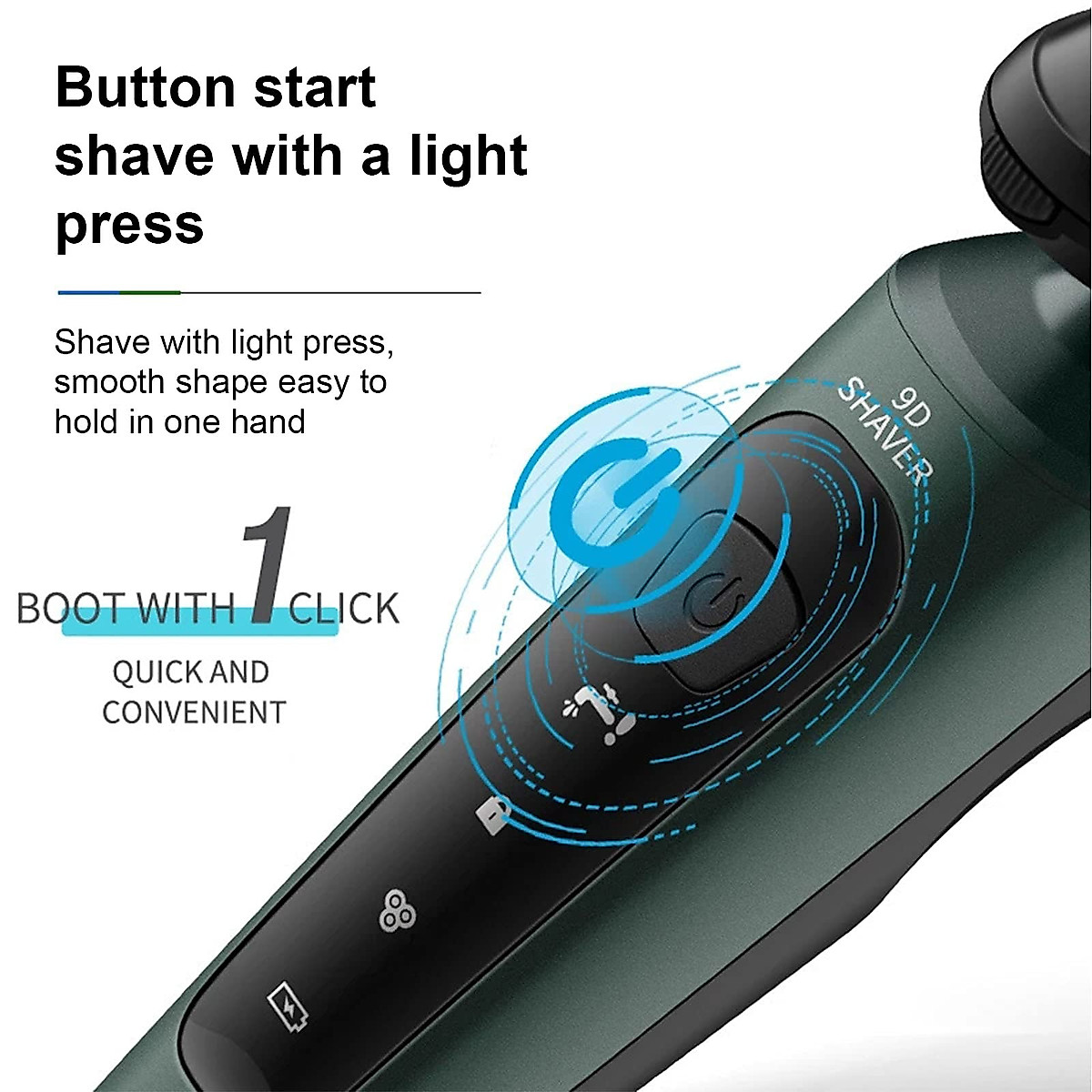 Mens Electric Shaver Washable Razor Multifunctional Beard Trimmer Rotary Shaver Cordless Sideburn Trimmer Nose Trimmer Wet Dry Shaver Waterproof USB Rechargeable 3 in 1(3 in 1)