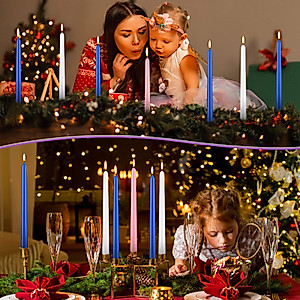 5 Pieces Blue Advent Candle Blue Taper Candles Christmas Advent Candle Long Burning Tapered Candles Dripless Taper Candles and Unscented Candlesticks for Advent Rings and Church Advent Wreaths