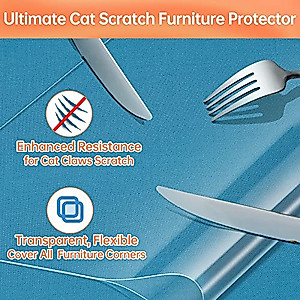 CoHaHa Furniture Protectors from Cats Scratch, Single Sided Cat Scratch Deterrent, Cat Scratch Furniture Protector Training Tape, Clear Anti Couch Scratch (4-Pack + 30 Tapes)