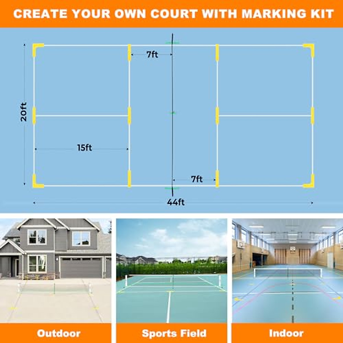 Fostoy Pickleball Net Set with Wheels, 22 FT Regulation Size, 4 Paddles & 6 Pickleballs, Carrying Bag, Steady Metal Frame and 18-ply PE Net for All Weather Conditions Outdoor Indoor (Green)