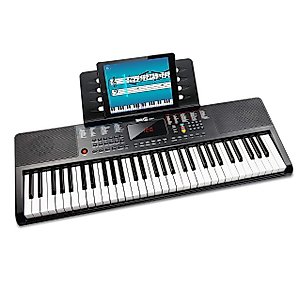 RockJam 61 Key Keyboard Bundle with Keyboard Stand, Power Supply & Accessories