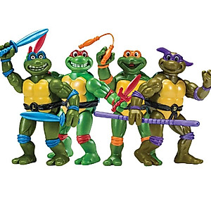 Teenage Mutant Ninja Turtles Figures Collection - Bundle with 4 TMNT Mini Figurines Toys for Boys with TMNT Stickers | TMNT Party Favors for Kids 8-12