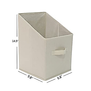 Sebadaci Storage Bins Cubes Baskets with Handles Collapsible Storage Bins Storage Baskets for Shelves, Organizing, Office Organizer 3-Pack Collapsible Storage Bins, Beige, Medium