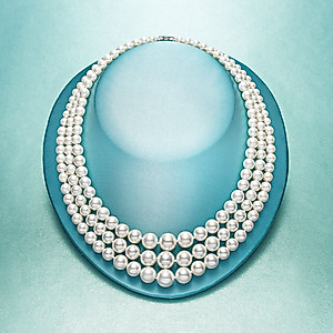 Ross-Simons 6-12mm Shell Pearl Graduated 3-Strand Necklace with Sterling Silver