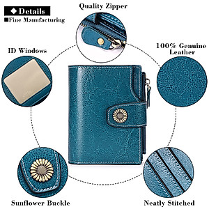 FALAN MULE Small Wallet for Women Genuine Leather Bifold Compact Small Womens Wallet with RFID Blocking