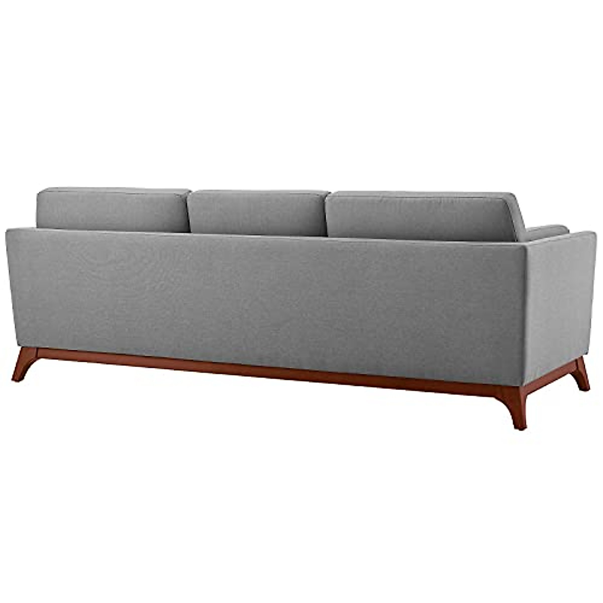 Modway Chance Mid-Century Modern Upholstered Fabric Sofa In Light Gray