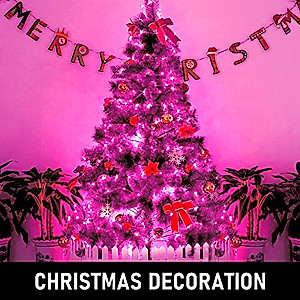 JMEXSUSS 4 Pack 50 LED Fairy Lights Battery Operated 16.1ft Pink Fairy Lights Indoor Outdoor Waterproof for Gifts Weeding Birthday Christmas Decorations