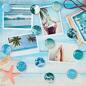 MORCART 16PCS Fridge Magnets, Ocean Magnets Decoration for Refrigerator Locker Whiteboard Decorative Magnetic Board Cabinets Classroom Office Cubicle School Cute