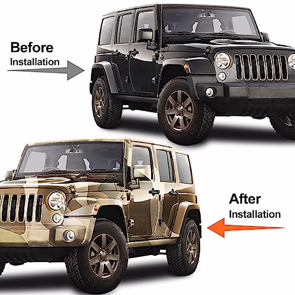 Camo Vinyl Wrap for Car, 5ft×3.2ft Self-Adhesive Waterproof Scratchproof DIY Wrapping Material for Car, Truck, Vehicle, Motorcycle, Computer, Desk (Desert Styles)