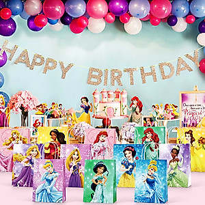 24PCS Princess Prince Party Favor Bags - Prince Princess Party Bags, Princess Birthday Bags with Handles, Princess Goodie Bags for Girls Gift Party Favor Decorations Theme Birthday Party Supplies