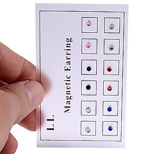 Sevenfly Mens Womens Crystal Stud Earrings Non-Piercing Earrings Nose Lip Ring Clip On Cubic Zirconia Tragus Nose Ring Fake Cheater