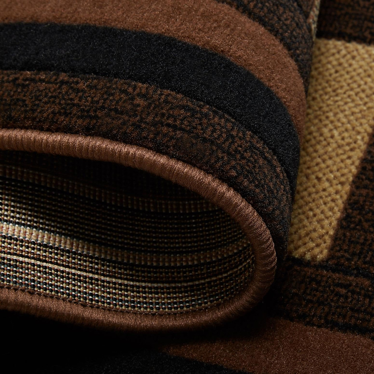 Home Dynamix Catalina Virginia Abstract Runner Rug, Geometric Black/Brown 7'10"x10'2"