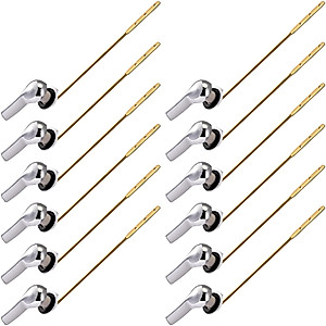 Lasnten 12 Pieces Toilet Handle Lever Flush Replacement, Brass Universal Flush Lever Finish Handle for Most Toilets (Front Mount)