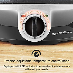 Health and Home Crepe Maker - 13 Inch Crepe Maker & Electric Griddle & Non-stick Pancake Maker-Crepe Pan (Silver-A)