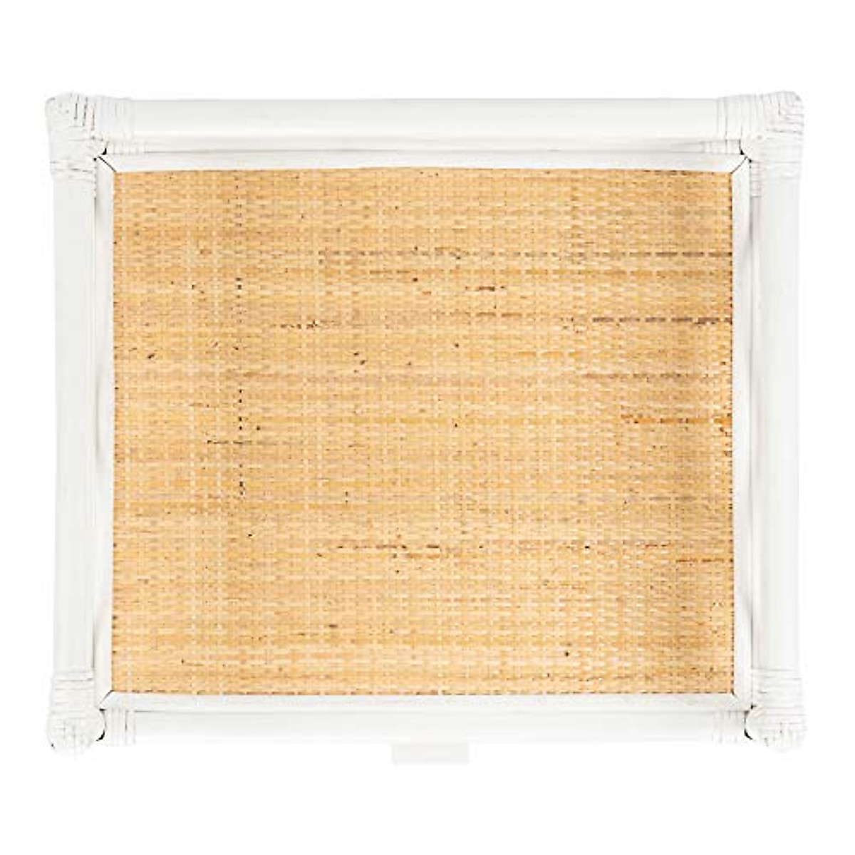 Safavieh Home Collection Rumi White and Natural Rattan 1-Drawer 1-Shelf Nightstand