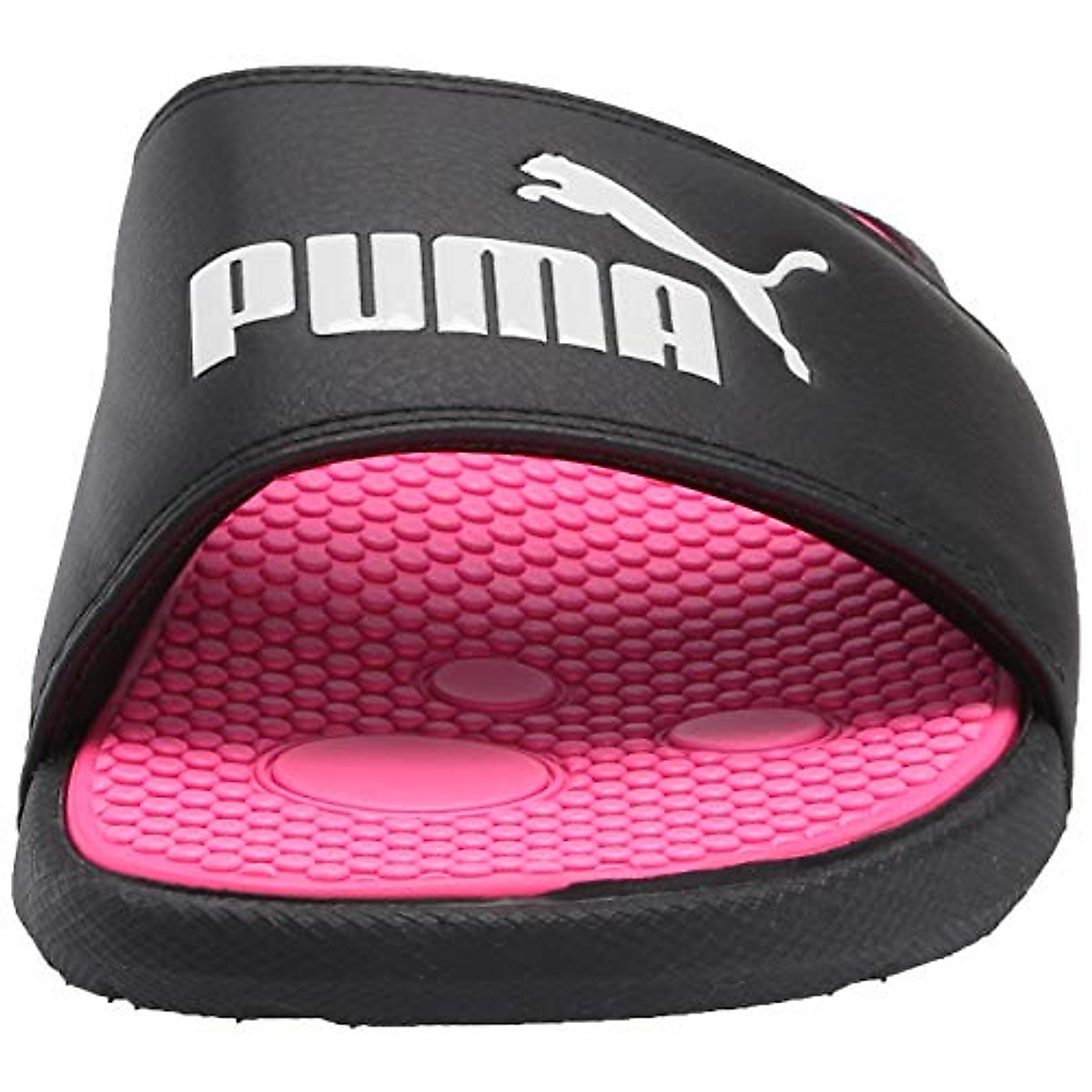 PUMA Cool Cat Jr Girls' Youth Sandal 7 M US Big Kid Black-White-Pink