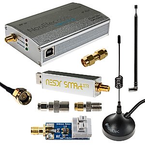 Nooelec NESDR Smart XTR HF Bundle: 300Hz-2.3GHz Software Defined Radio Set for LF/HF/UHF/VHF. Includes NESDR Smart XTR RTL-SDR, Ham It Up Plus v2 Upconverter, 3 Antennas, Balun, Adapters