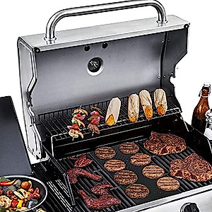 Uniflasy Grill Parts Kit for Charbroil Advantage Series 4 Burner 463240015 463240115 463343015 463344015 Gas Grills Heat Plate Shield Burners Pipe Adjustable Crossover Tubes, Cooking Grate and Griddle