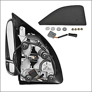 Perfit Zone Power Heated Without Signal Lamp Textured Black Towing Tow Telescoping Extendable Foldable Side View Dual Glass Mirrors Pair Set Fits 1999-2007 F-250 F-350 F-450 F-550 Superduty