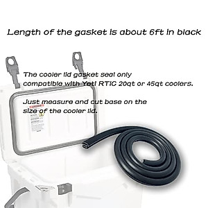 Fognor 6 feet Cooler Lid Gasket Replacement for Yeti RTIC 20qt or 45qt Coolers