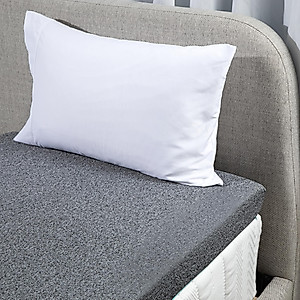 SweeMate 4 Inch Memory Foam Mattress Topper - Body Cooling - Breathable - Removable Cover - CertiPUR-US Certified - Twin/Full/Queen (Twin), Gray