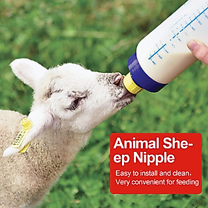 PAGOW 20PCS Pritchard Nipple for Goats, Small Animal Milk Drink Pritchard Nipples, Soft Rubber Pacifier for Nursing Lambs and Goat Kids