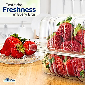 EHOMEA2Z Food Containers Clear with Lids Hinged Take Out Clam Shells Clamshell Packaging, Durable and Easy Grip, Pie To Go Containers For Desserts, Restaurants, Parties(5" x 5" - 40 Count)
