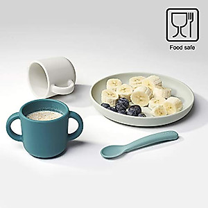 Silicone Training Cup for Infants, Toddler Learning Cup with Two Handles, Baby Open Cup 5oz, 6months+ (pink)