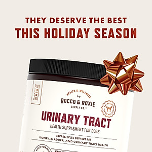 Rocco and Roxie Dog UTI Treatment, Cranberry Supplement for Dogs, Bladder Control, Urinary Tract Support with D-Mannose and Tart Cherry, Incontinence Health Supplements, Dog Treat Soft Chews 90 ct