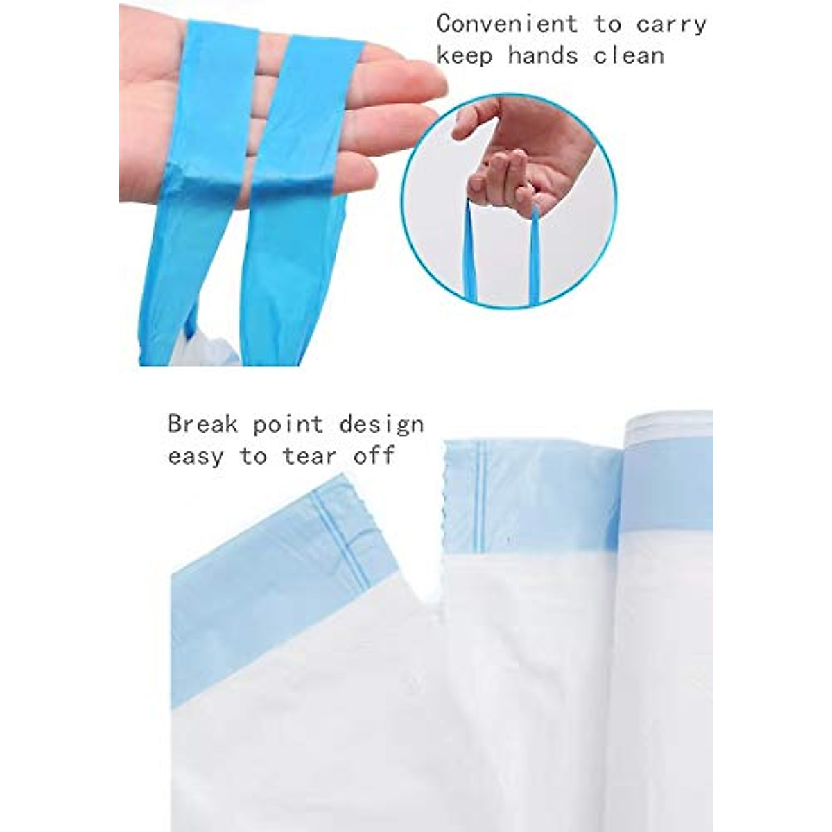 Strong Kitchen Trash Bags Drawstring 4 Gallon Garbage Bags Unscented Wastebasket Bin Trash Can Liners Small Trash Bag for Kitchen,Bathroom,Bedroom,Home,Office,car(Pure white)