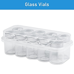5ml Glass Vials for Injection, with Self Healing Injection Port, Transparent Sealed, Empty Vials for Injection (10, 5ml)