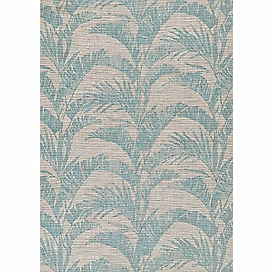 Momeni Riviera Transitional Indoor/Outdoor Area Rug, Aqua, 5'3" X 7'