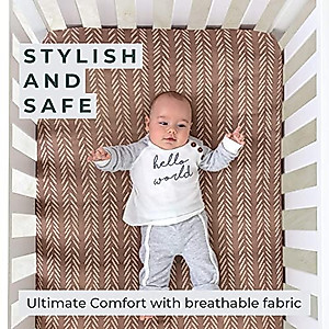 Pobibaby - 2 Pack Premium Fitted Baby Boy Crib Sheets for Standard Crib Mattress - Ultra-Soft Cotton Blend, Safe and Snug, and Stylish Woodland Crib Sheet (Wildlife)