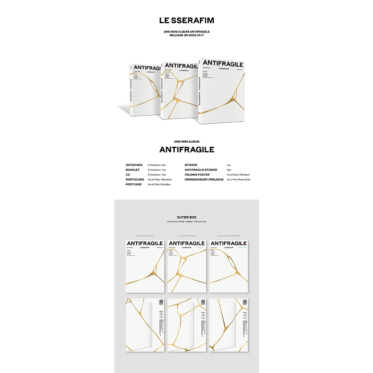 LE SSERAFIM - 2nd Mini Album ANTIFRAGILE CD (Random ver.)