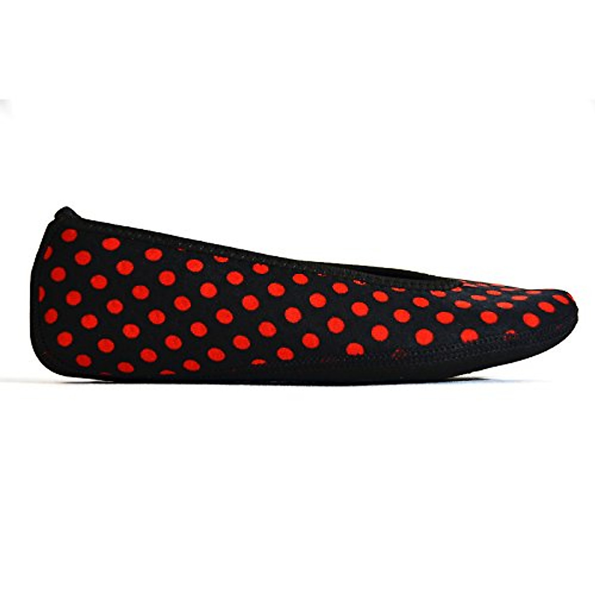 Nufoot Ballet Flats Women's Shoes Foldable & Flexible Flats Slipper Socks Travel Slippers & Exercise Shoes Dance Shoes Yoga Socks House Shoes Indoor Slippers Black with Red Polka Dots Small