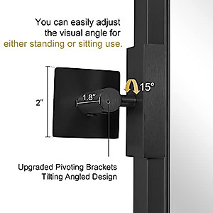 ANDY STAR Black Pivot Mirror, Rectangle Pivoting Mirror 24x36” Tilt Mirror Rectangular Pivot Mirror 1” Deep Set Design, Modern Farmhouse Tilting Mirror for Wall Hangs Vertical(Overall 27.75" x 36")