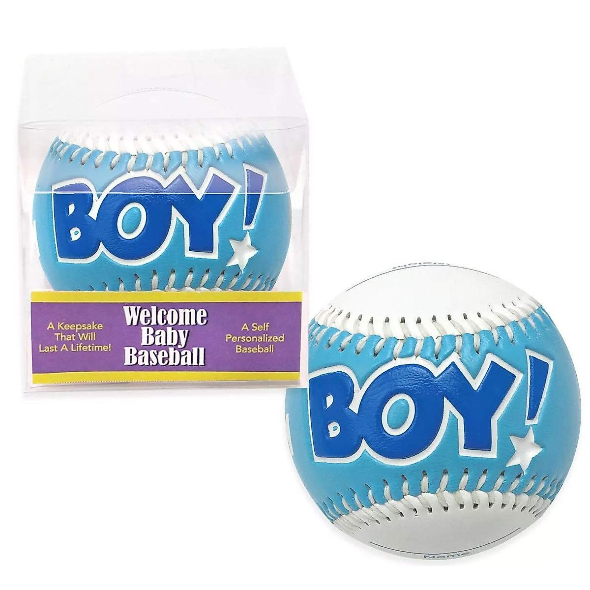 "IT'S A BOY" Baseball -BIRTH ANNOUNCEMENT/Keepsake/GIFT/BLUE - INCLUDES DISPLAY BOX/Shower/CHRISTENING/NEW BABY GIFT