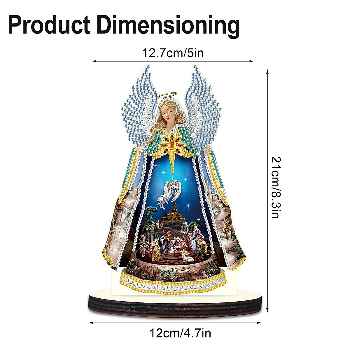 Angel Girl Pattern Diamond Painting Desktop Ornaments Kit for Adults Beginner 5D DIY Diamond Art Tabletop Decorations Special Gem Mosaic Arts Crafts Home Bedroom Table Decor