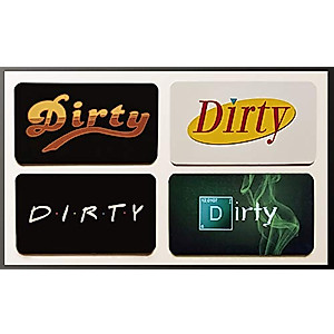 Friends Inspired Clean Dirty Reversible Double Sided Dishwasher Magnet, Strong Universal Sign Indicator with 3M Magnetic Plate, Non-scratching Magnets Tell Whether Dishes Are Clean or Dirty