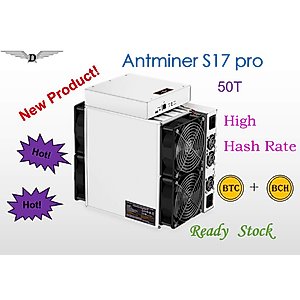 AntMiner S17 Pro 50T Asic Miner Sha256 BCH BTC Bitcoin Mining Machine bitmain s17Pro with Original PSU Power Supply