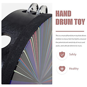 Radiant Tambourine Handheld Drum Bell: Double Row Tambourines 8 Inch Musical Instrument Reflective Hand Drum for Church KTV Party Silver