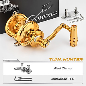Gomexus Ra600 Trolling Reel,85lbs Max Drag,9bb+2rb Ultra Smooth Smooth,2 Speed Gear Ratio 5.0:1/2.0:1 for Tuna Fishing