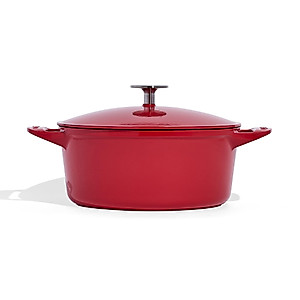 Made In Cookware - Dutch Oven 5.5 Quart - Red - Enameled Cast Iron - Exceptional Heat Retention & Durability - Professional Cookware - Crafted in France - Induction Compatible