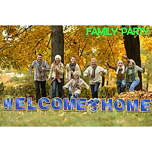 Welcome Home Lawn Sign Yard Sign with Stakes, Outdoor Welcome Home Decorations Suitable for Family Party Supplies