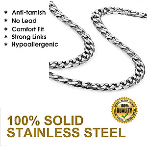 LEWECEEO Padlock Necklace Stainless Steel Lover Heart Lock Collar Choker for Men Women Silver 16-20 inch