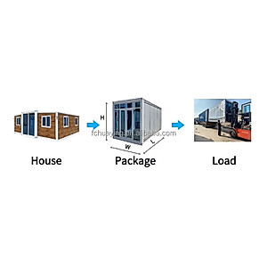 Tiny House to Live in Portable Prefab House with 2 Bedroom1 Full Equiped Bathroom and Kitchen Prefabricated Container House for Adults Living Foldable Mobile Home, Black/White