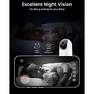 Baby Monitor - 2K Ultra HD Video Baby Monitor with Camera and Audio - Baby Camera Monitor WiFi Smartphone with Night Vision, Video Recording, App Control, Motion Detection/Tracking, 2-Way Audio