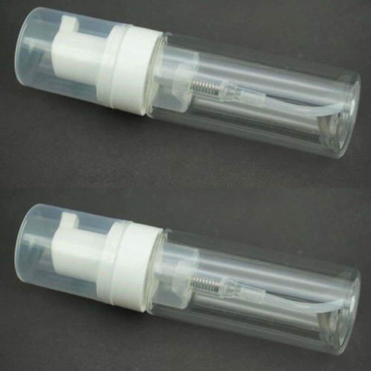 UTENEW 2-Piece Plastic Foamer Bottle Clear Pump Dispenser Mini Travel Size Foaming Soap Face Wash 1.7 Oz, No leaks!