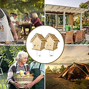 GRTRE 1 Pack Wood Carpenter Bee Trap for Outside - Best Bee Trap - Wood Boring Bee Trap- Nature Chalet Style Carpenter Bee Traps Outdoor Hanging - Insect Traps Removes Carpenter bee